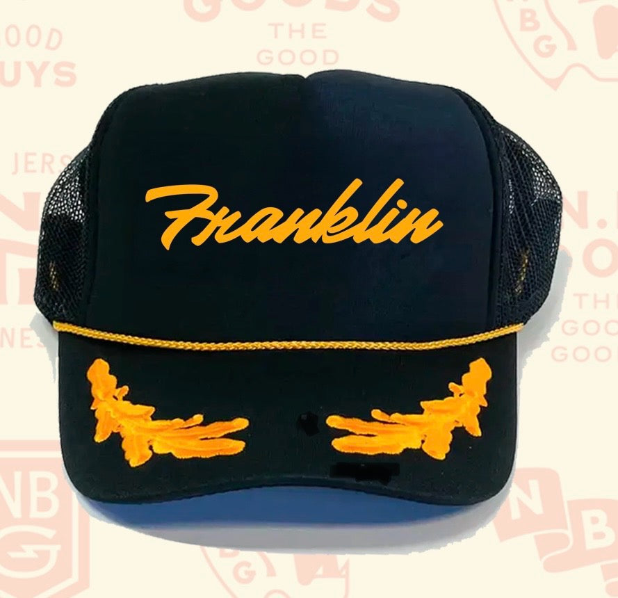 Black & Gold "Franklin" Trucker Hat – The Gentleman's Stache, DBA ...