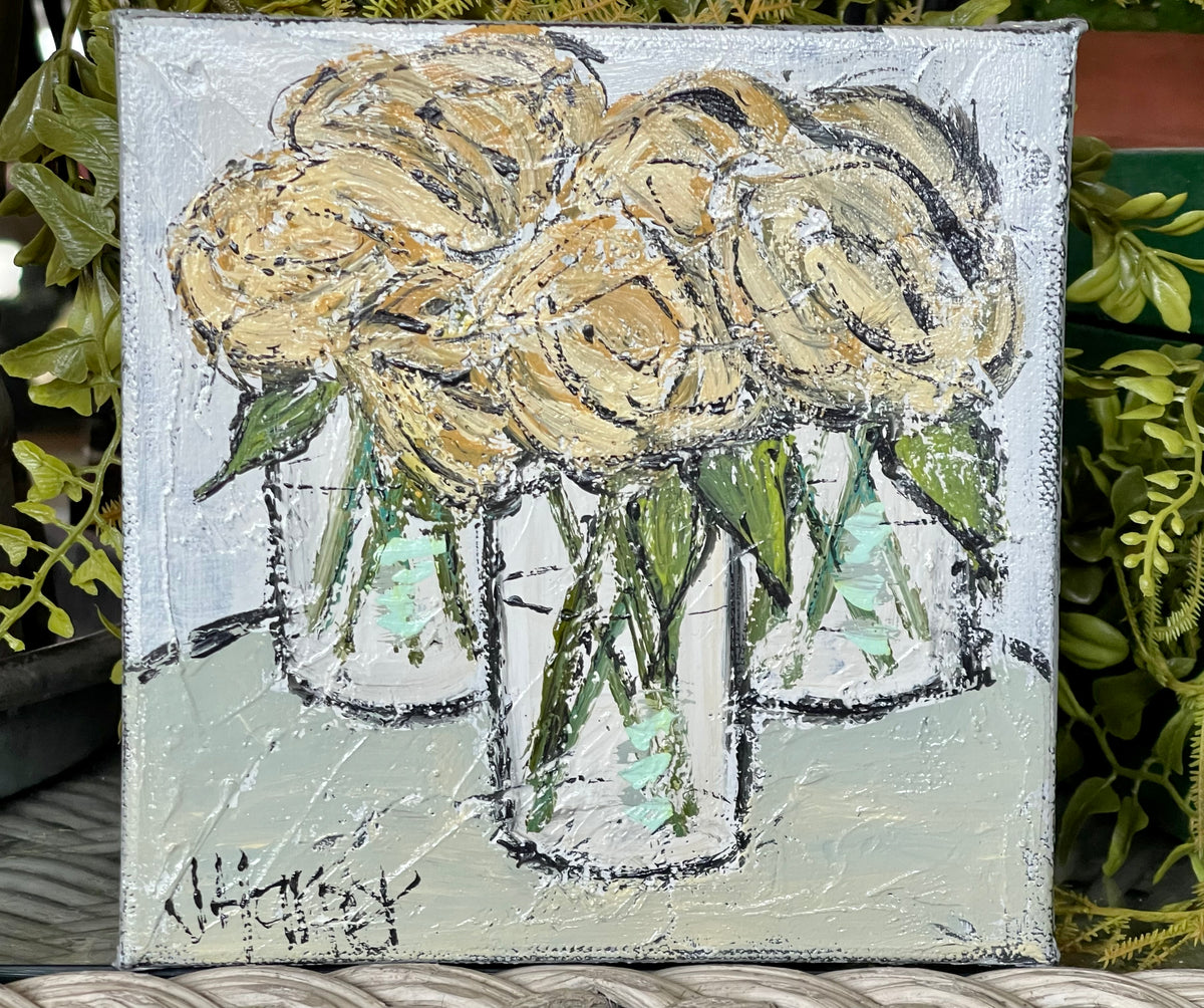 Jill Harper 6" Floral Vases Canvas Painting – The Gentleman's Stache ...