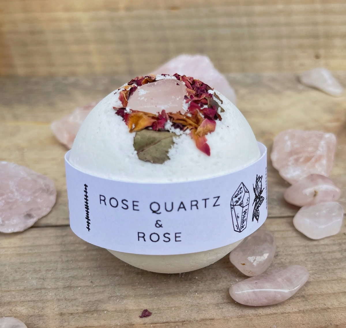 Rose Quartz & Rose Salt Bath Bomb w/ Gem – The Gentleman's Stache, DBA ...