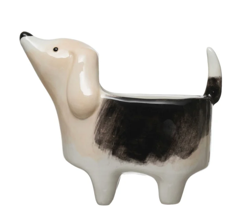 Ceramic Dog-Shaped Planter – The Gentleman's Stache, DBA Mercantile 1858