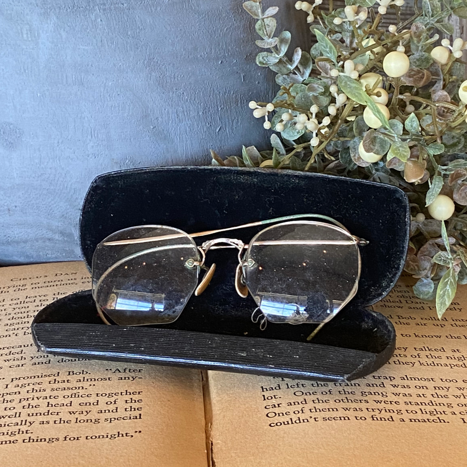Old Curved Eye Glasses in Case – The Gentleman's Stache, DBA Mercantile ...